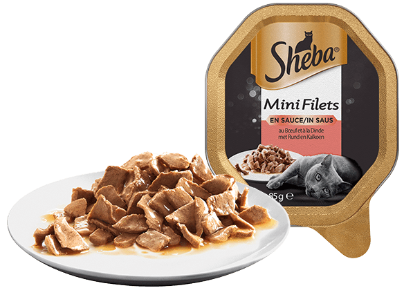 SHEBA® | Mini Filets, rund en kalkoen in een smakelijke saus