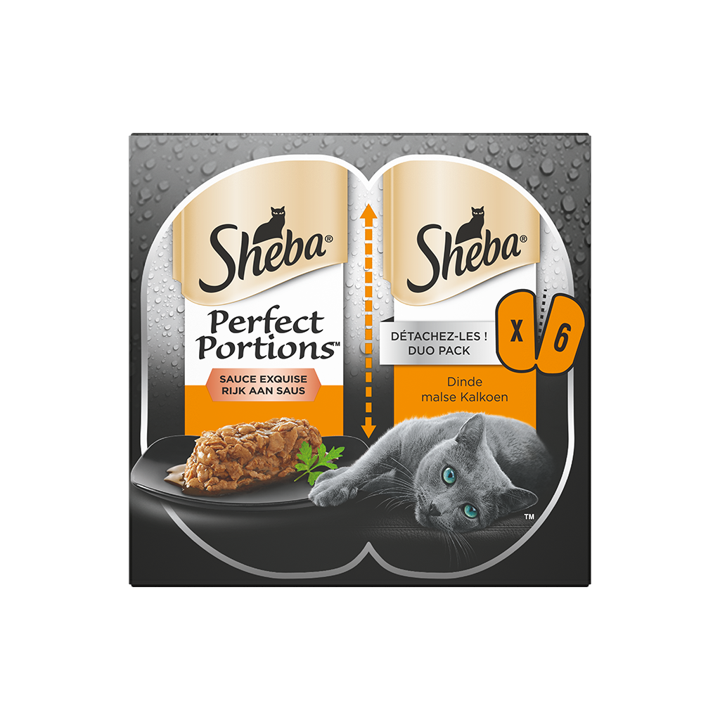 SHEBA® | Perfect portions, sappige stukjes kalkoen in saus