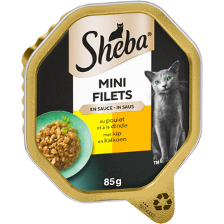 SHEBA® | Mini Filets, kip en kalkoen in een smakelijke saus