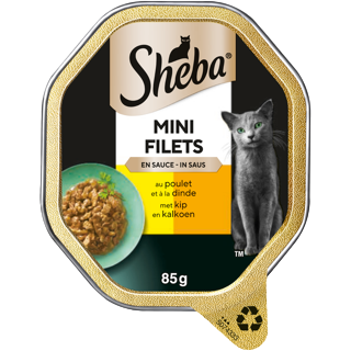 SHEBA® | Mini Filets, kip en kalkoen in een smakelijke saus